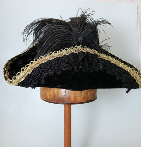 Pirate Hat - Black / Gold / Black Lace – Tall Toad